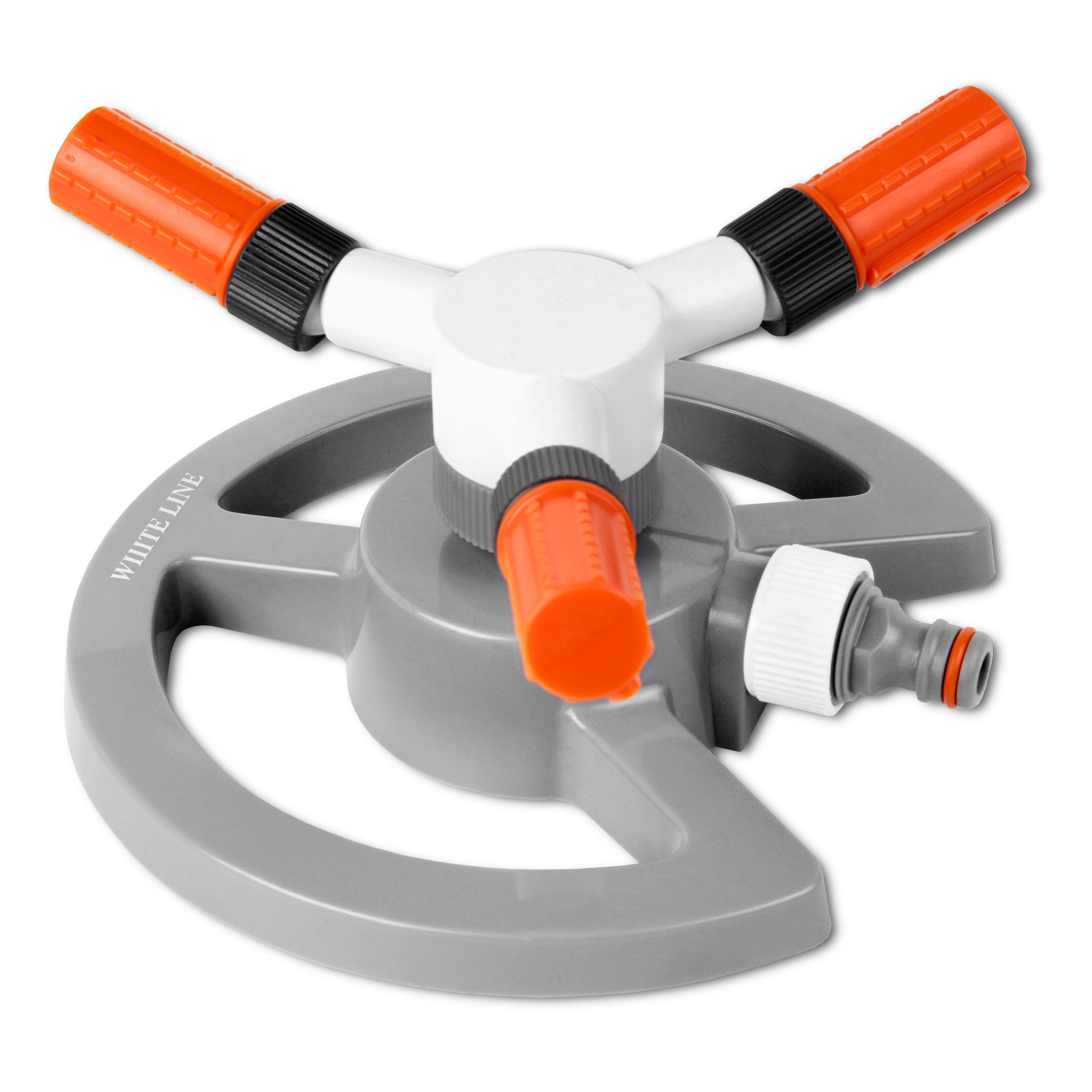 White Line 3-Arm Rotating Garden Sprinkler – Stable & Efficient – EOT ...